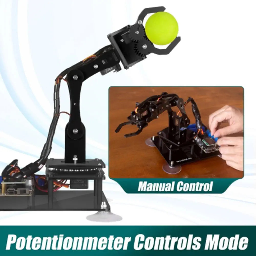 Adeept 5 Dof Arduino Compatible Programmable Wooden Robot Arm Kit W