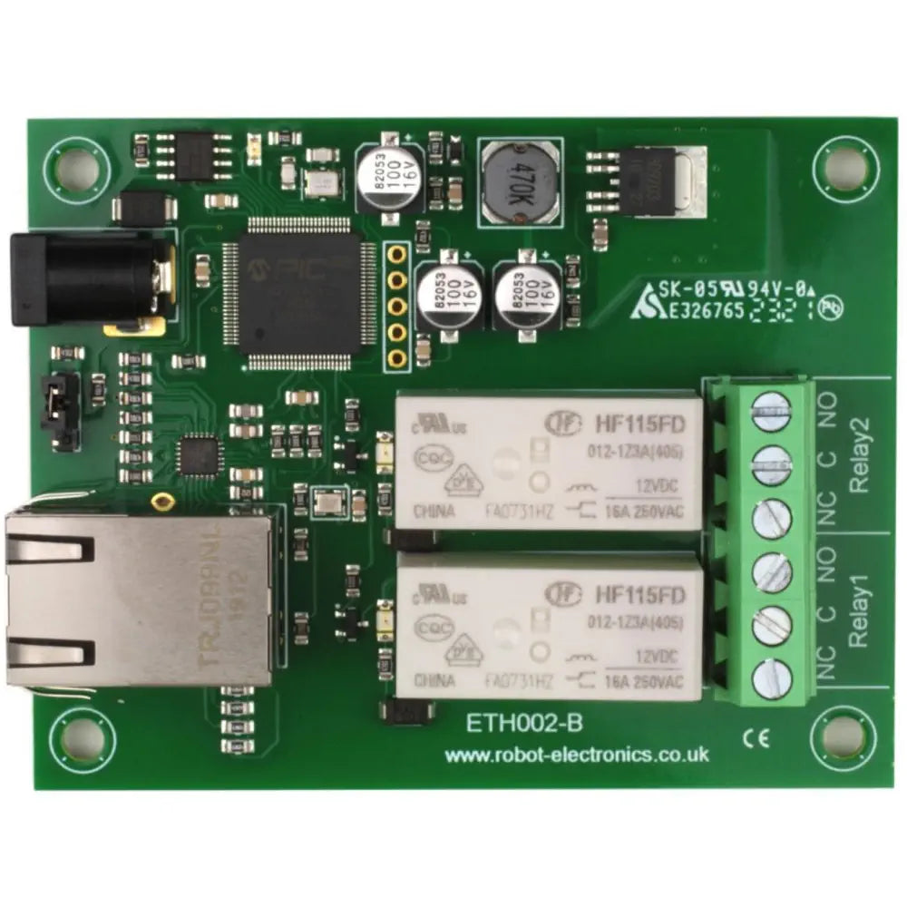 Devantech ETH002-B 2 x 16A Ethernet Relay - RobotShop