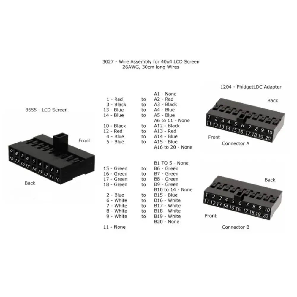Phidgets LCD Cable (for 40x4 Screen) - RobotShop