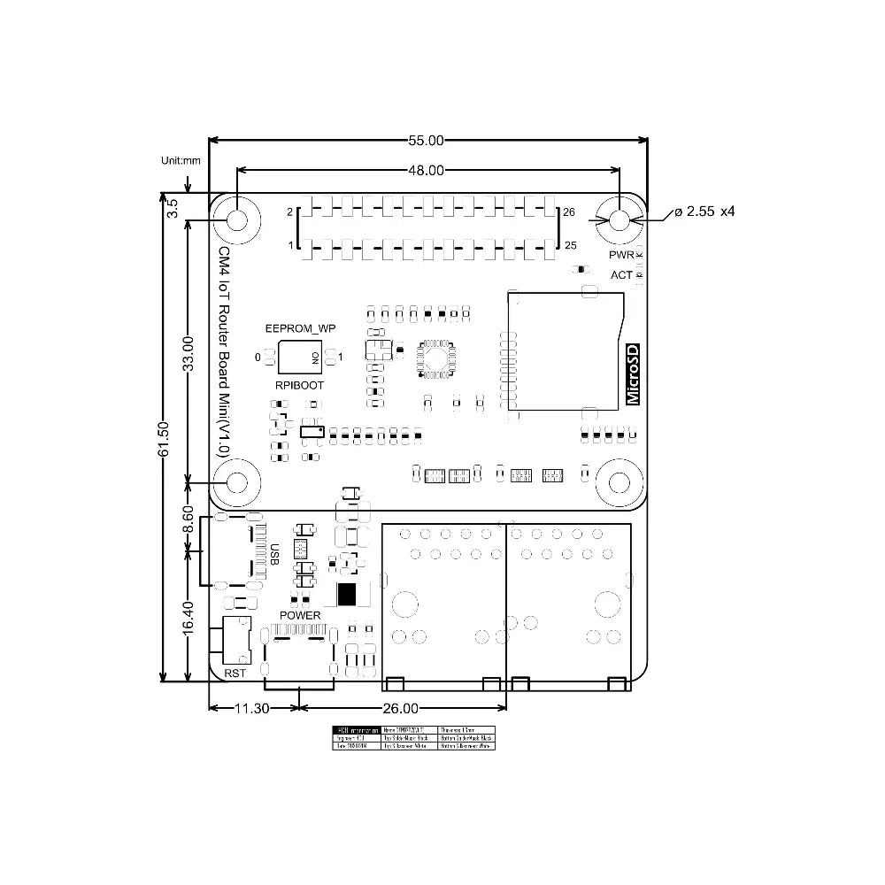 Raspberry Pi Cm4 Iot Router Carrier Board Mini W Case Power Supply And Cable Eu Standard