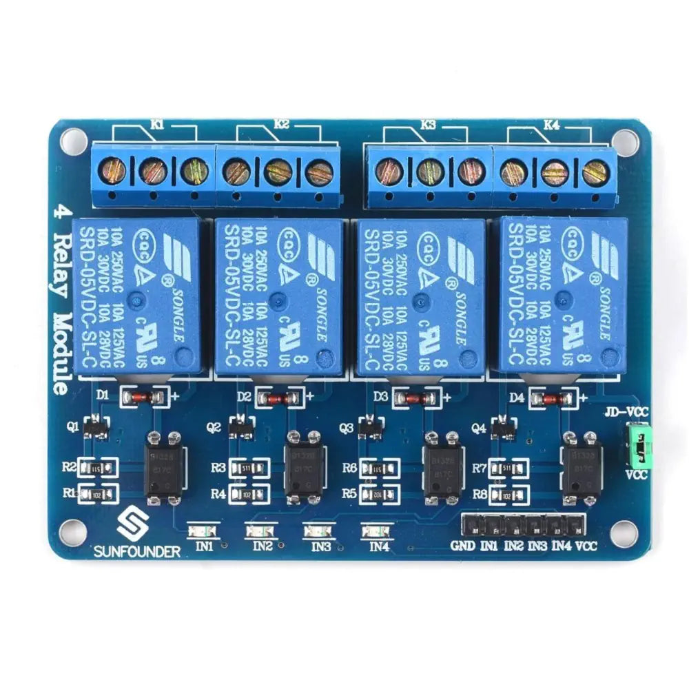 4 Channel 5V Relay Shield Module - RobotShop