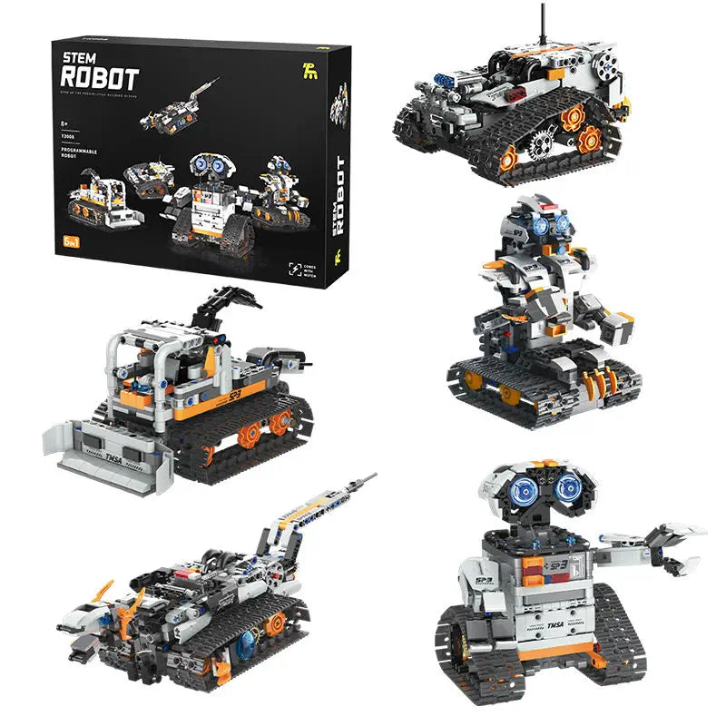 5‑in‑1 Programmable Building Brick STEM Robot Kit - RobotShop