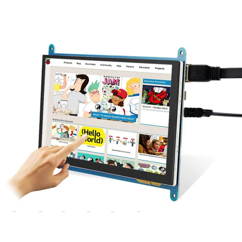 7-inch 1024x600 HDMI LCD w/ Touch for Raspberry Pi - RobotShop
