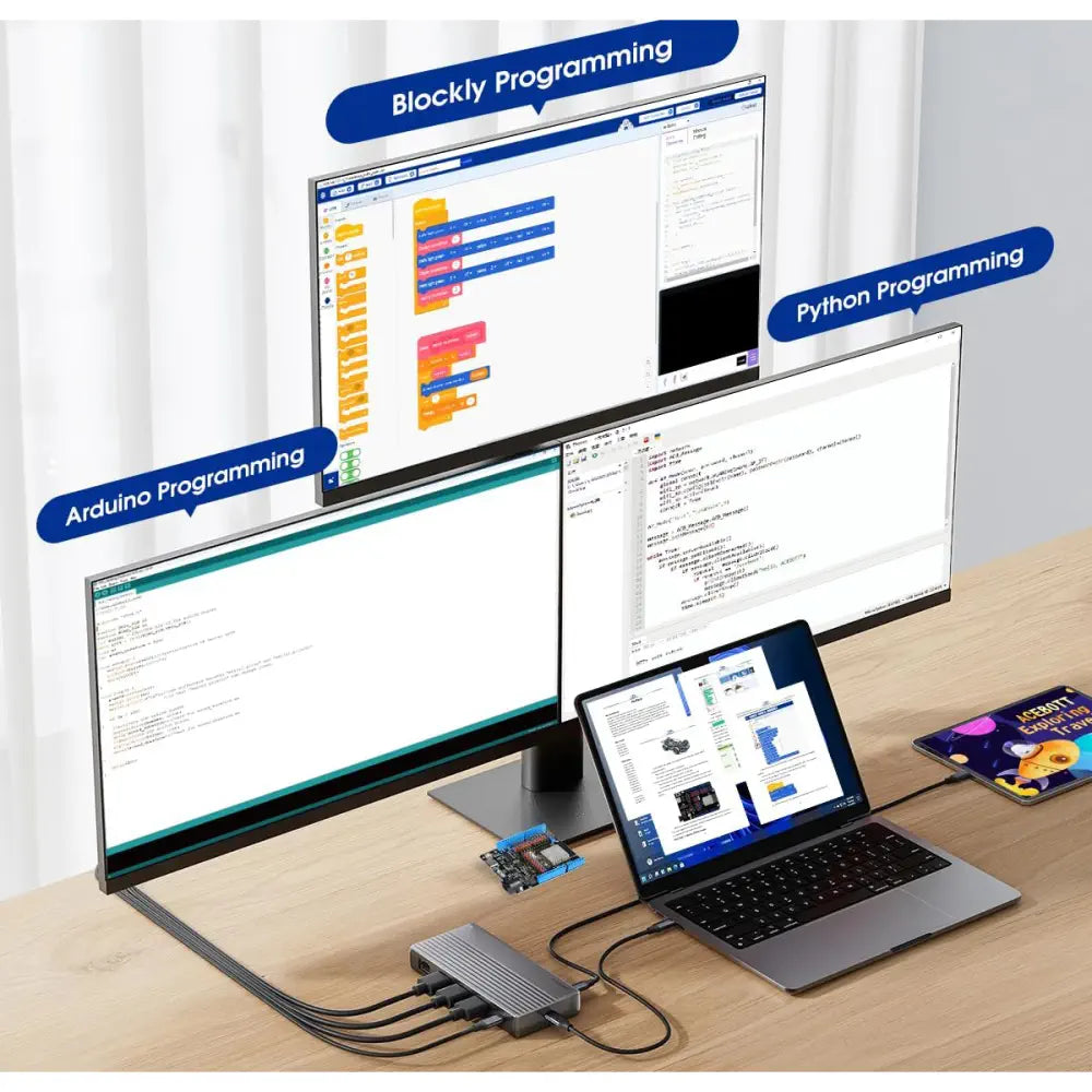 ACEBOTT 5DOF Smart Robot Arm Car Kit, Compatible w/ Arduino/Python ...