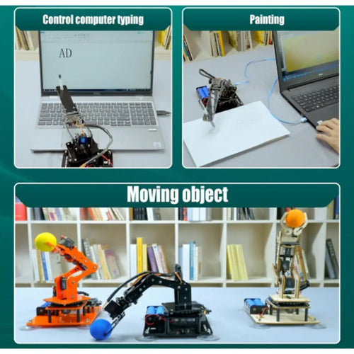 Adeept 5 Dof Arduino Compatible Programmable Orange Robot Arm Kit W Oled Display Robotshop