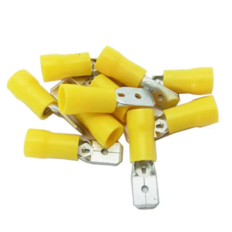 AndyMark 10-12 AWG Yellow Male Tab Connector Qty. 10 - RobotShop