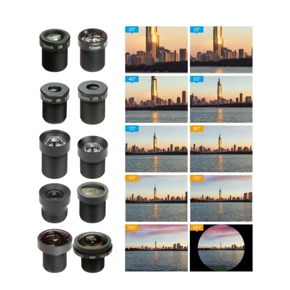 ArduCam M12 Lens Set for USB Cam, Telephoto, Macro, Wide Angle, Fisheye ...