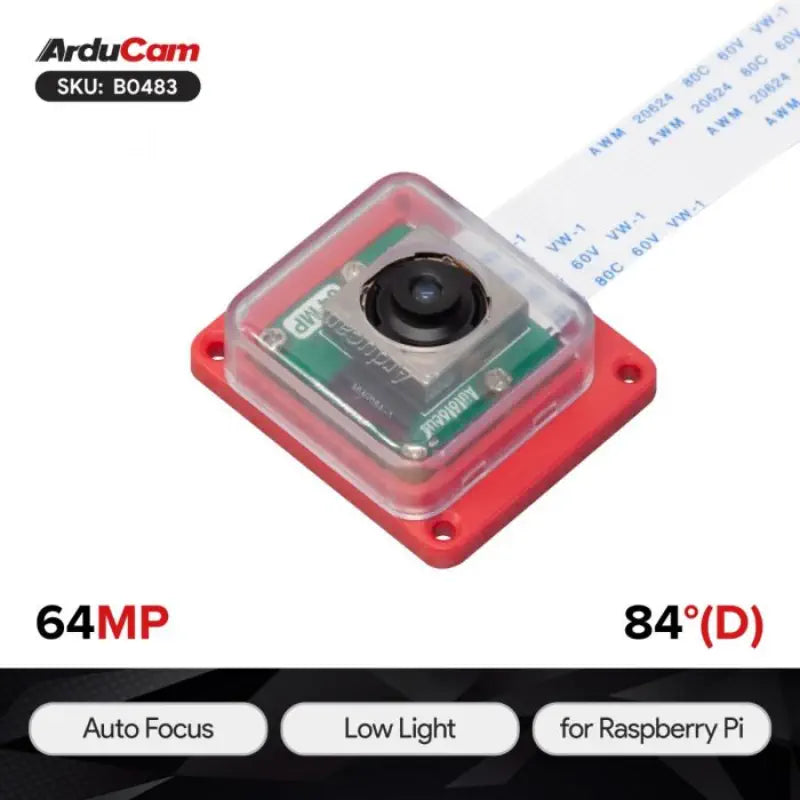 Arducam 1/1.32" 64MP Auto Focus Camera Module for Raspberry Pi - RobotShop