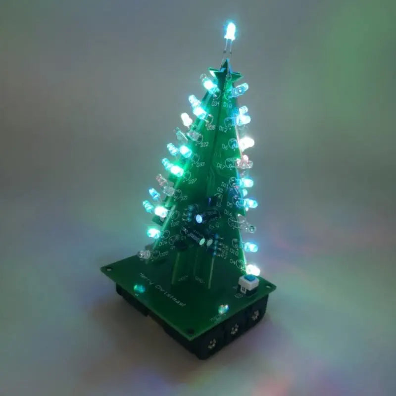 Dagu 3D Christmas Tree DIY Electronic LED Kit w/ Red/Green/Yellow Flash ...
