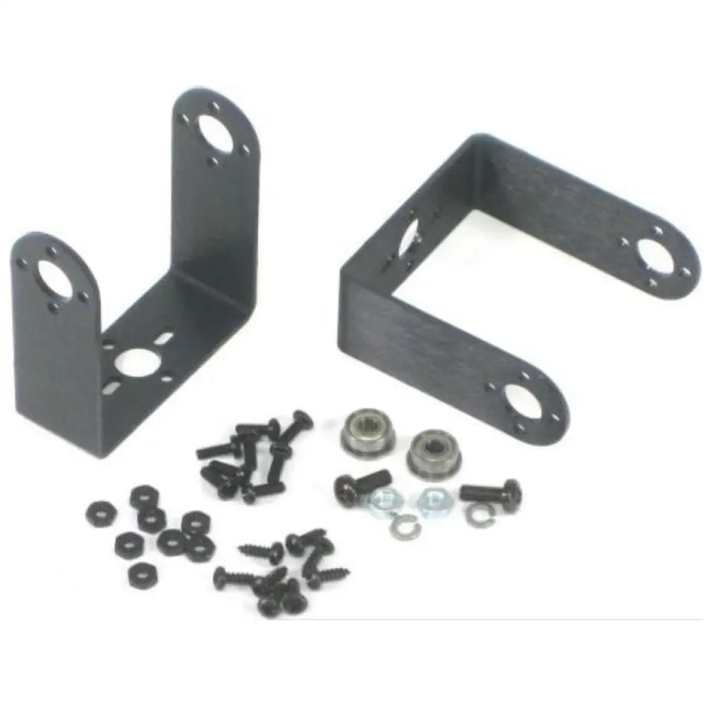 Lynxmotion Long "C" Micro Servo Bracket Two Pack (Black) - RobotShop