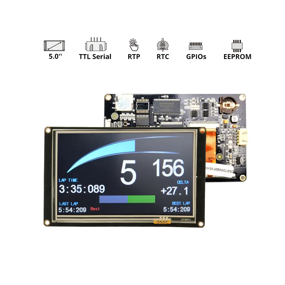 Nextion 5.0” Enhanced Series HMI Touch Display (NX8048K050) - RobotShop
