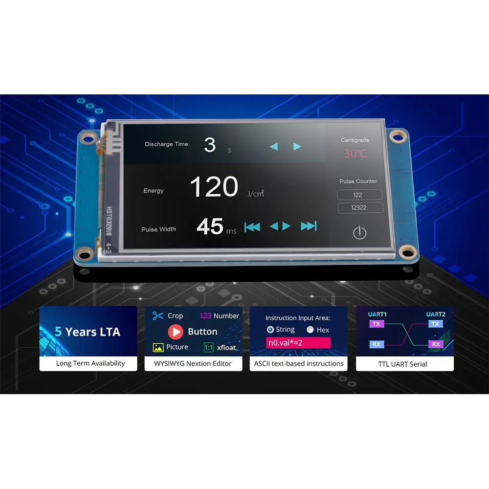 Nextion NX4024T032 3.2-Inch Basic Series HMI Touch Display - RobotShop