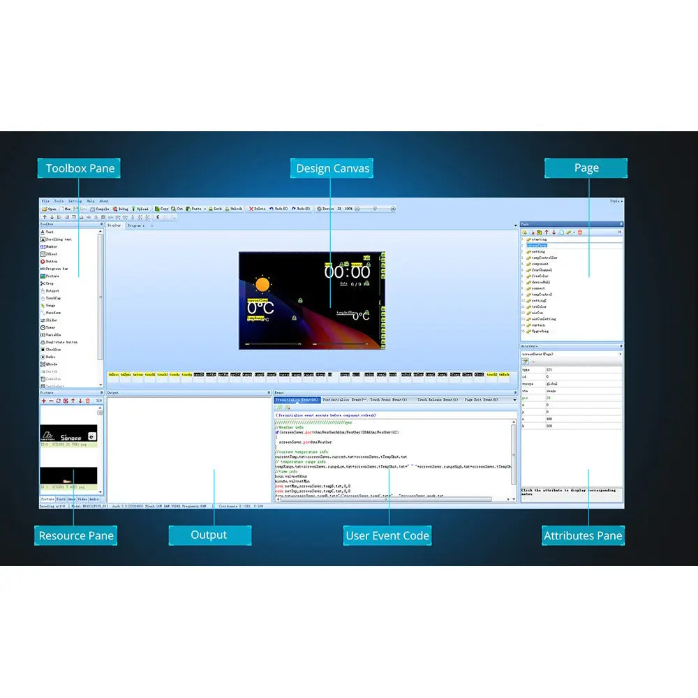 Nextion NX8048K050 5-Inch Enhanced Series Resistive HMI Touch Display ...