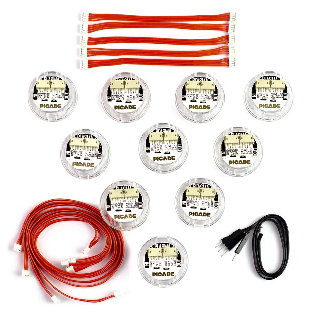 Picade Plasma Kit - Illuminated Arcade Buttons (10x) - RobotShop