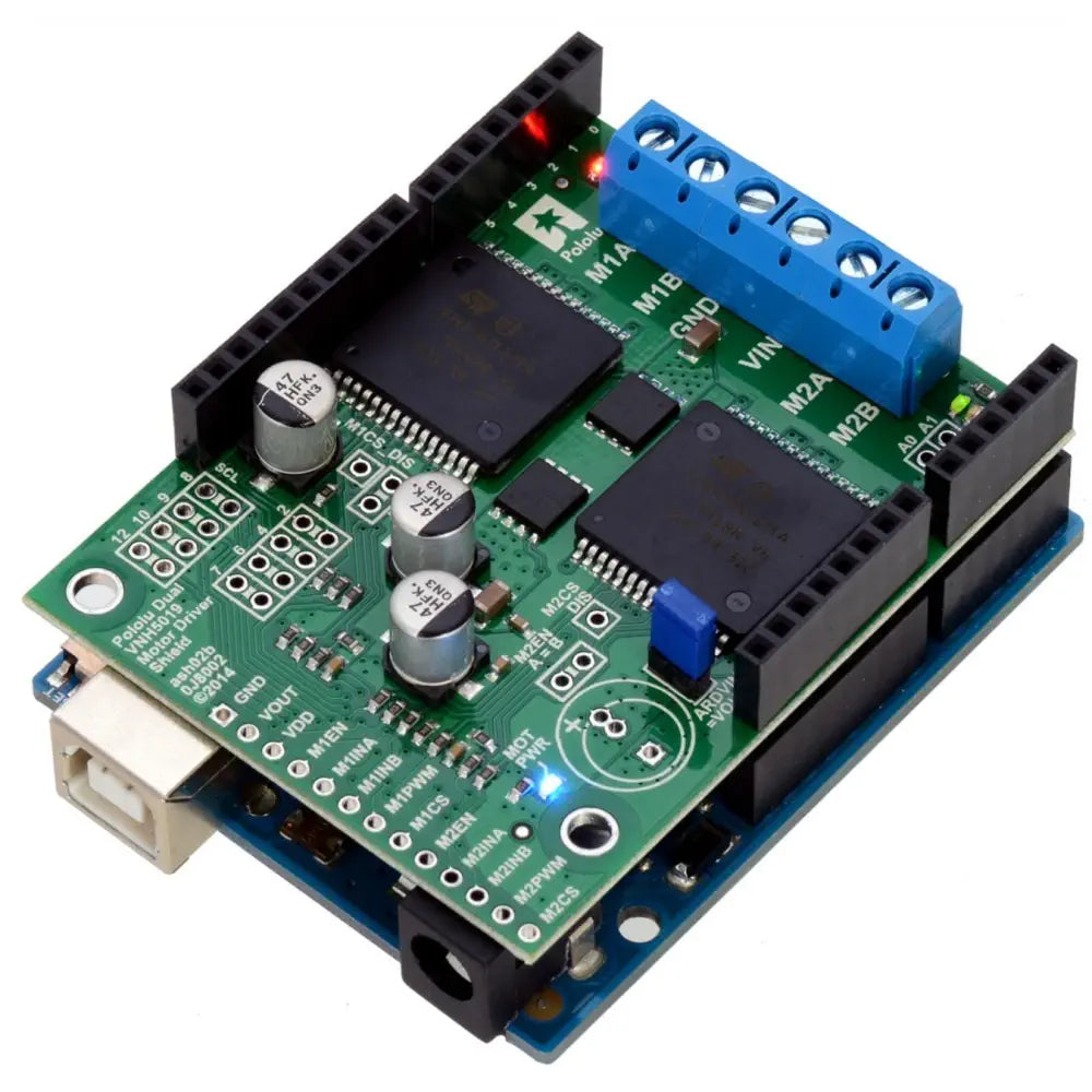 Pololu Dual VNH5019 Motor Driver Shield for Arduino - RobotShop