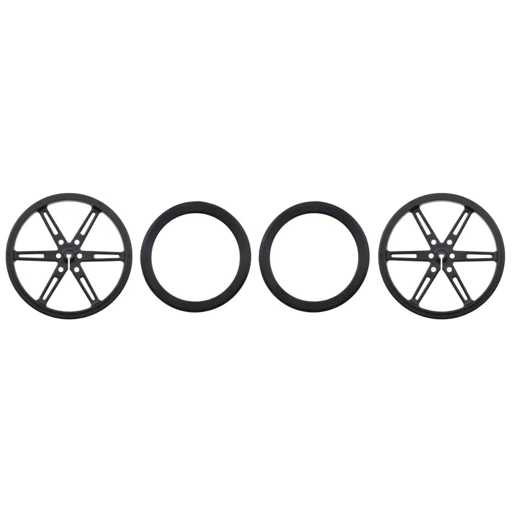 Pololu Wheel 80×10mm Pair - Black - RobotShop