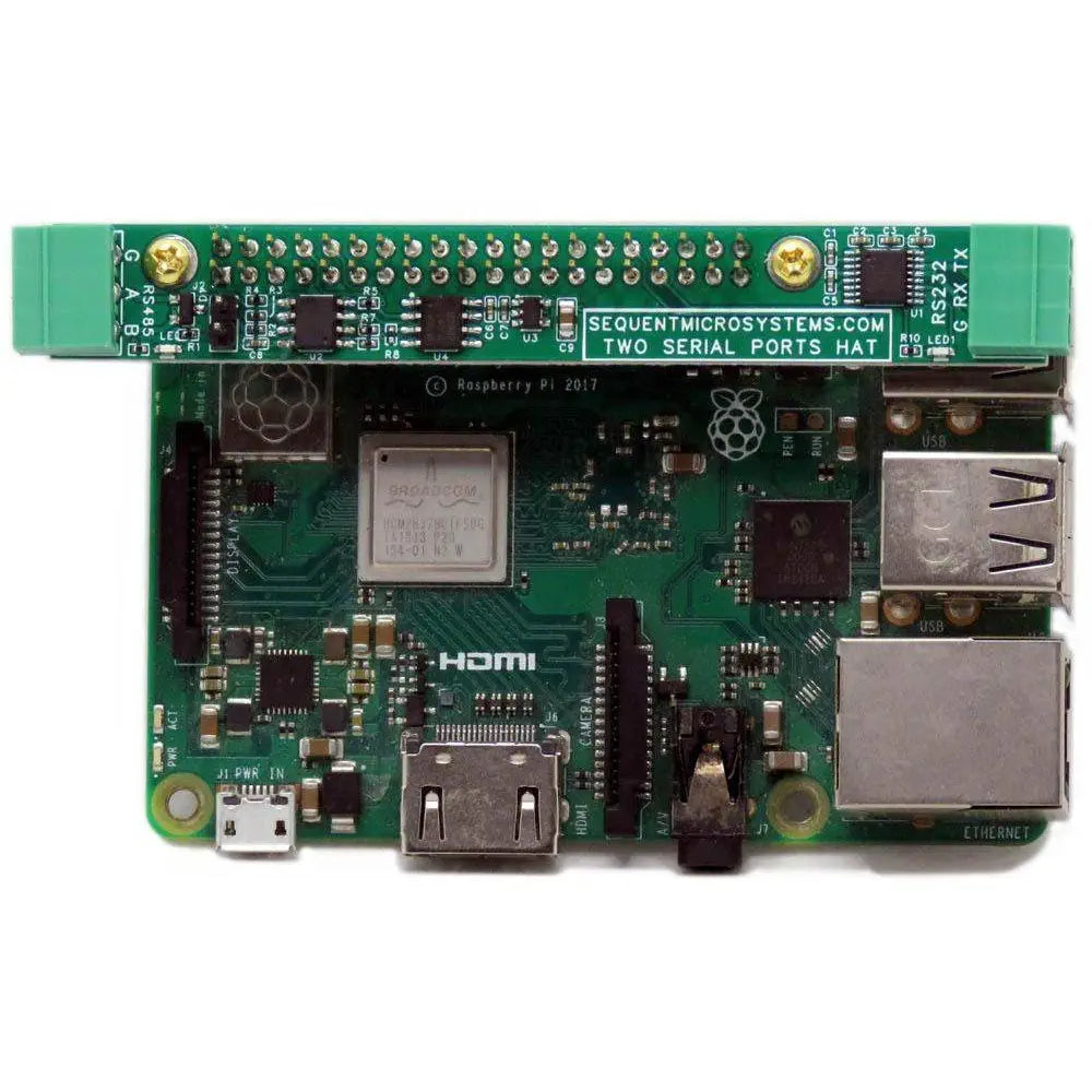 Sequent Microsystems Stackable HAT w/ 2 Serial Ports RS485 & RS232 for ...