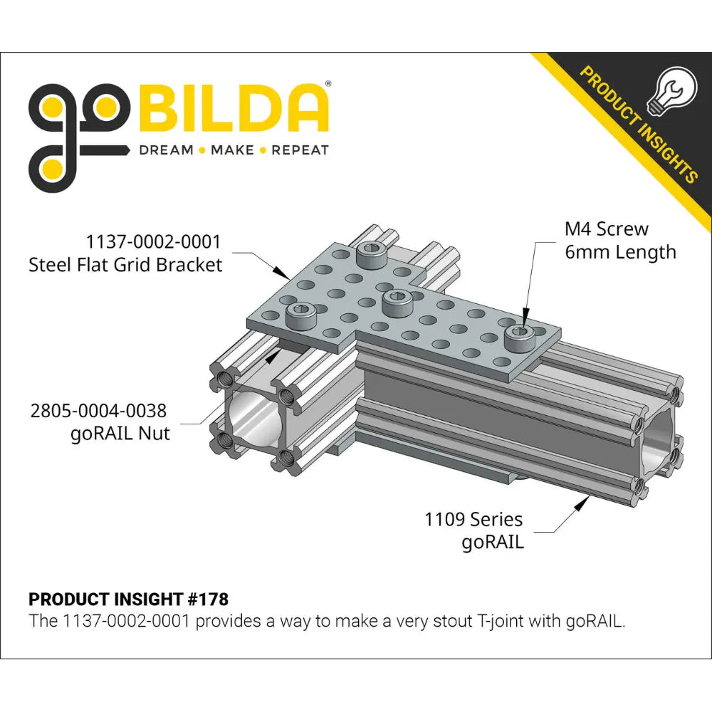 ServoCity 1137 Series Flat Grid Bracket (2-1) - 2 Pack - RobotShop