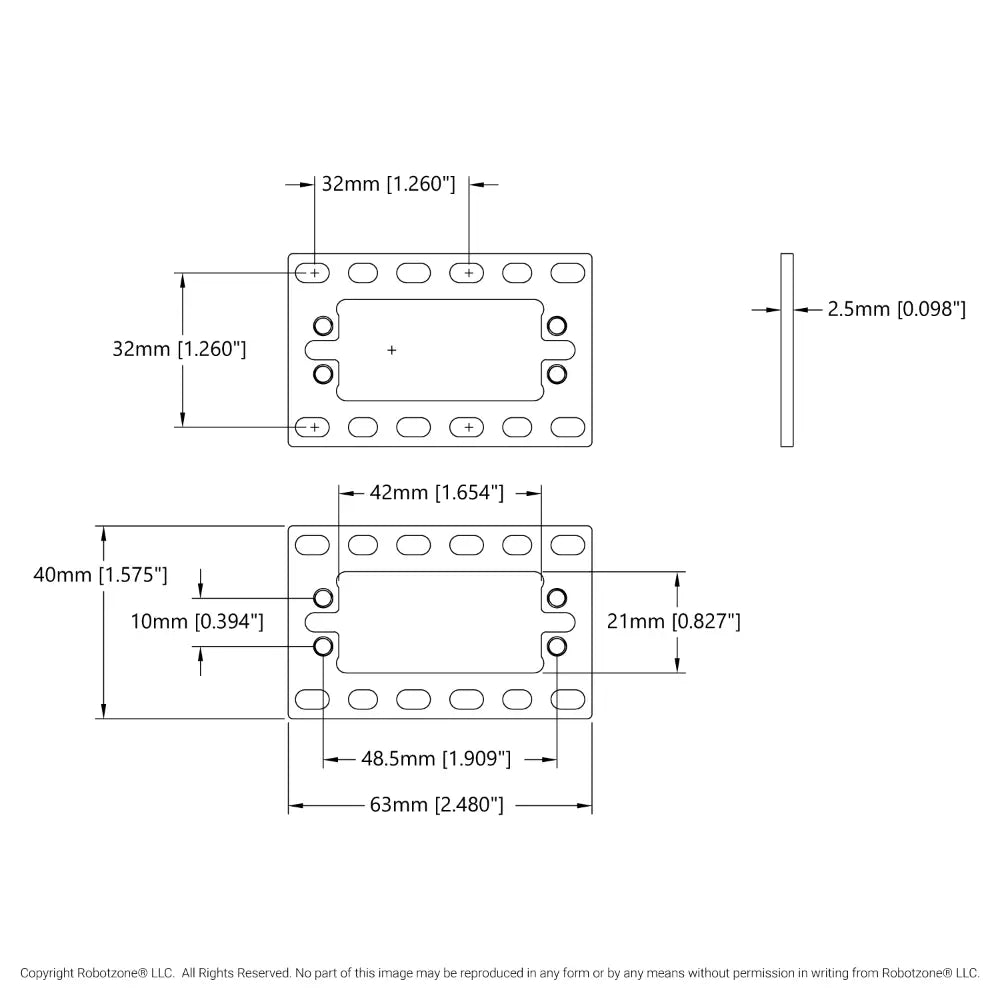 ServoCity 1801 Series Servo Plate (for Standard Size Servos) - RobotShop