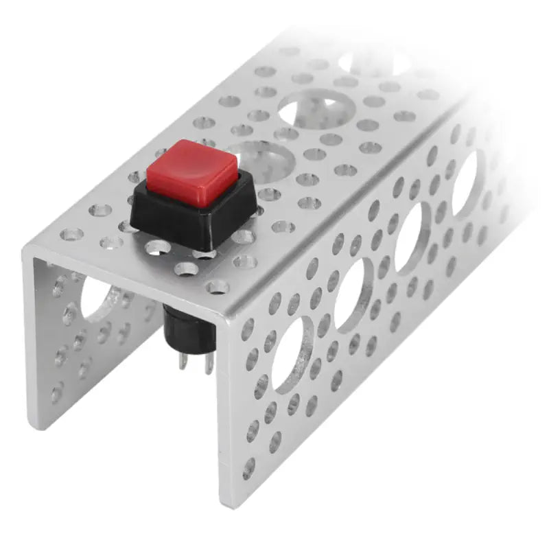 ServoCity Latching SPST Square Push Button Switch (Red) - RobotShop