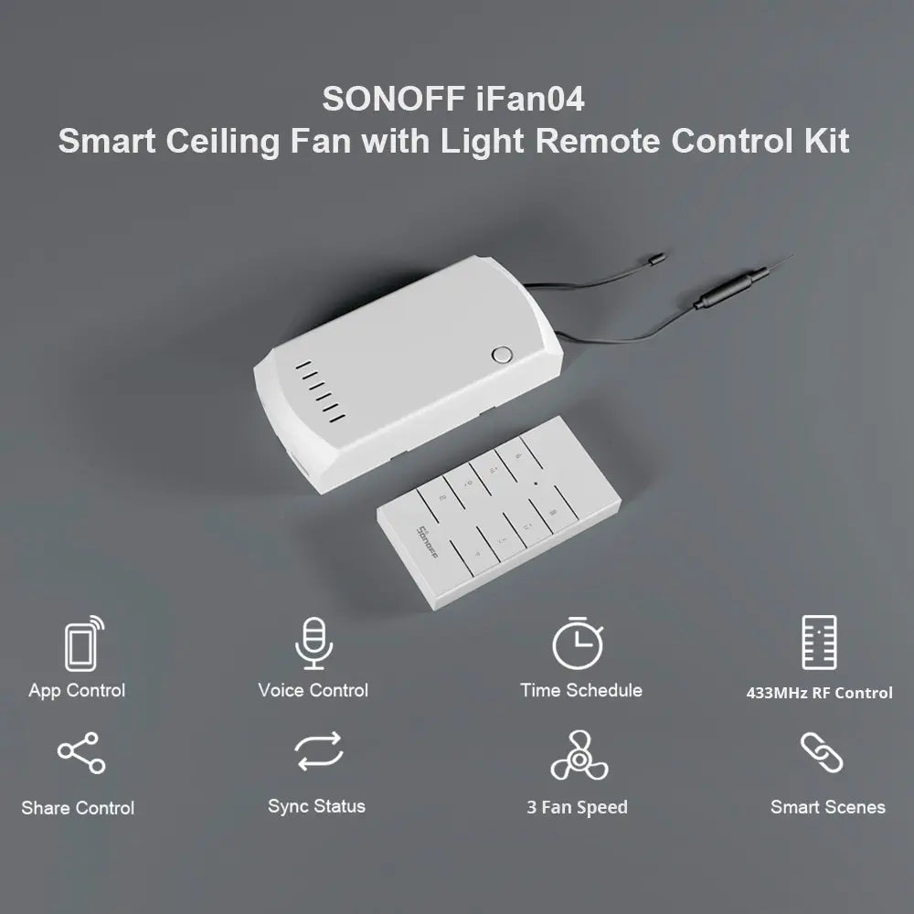 SONOFF iFan04: Wi-Fi Ceiling Fan & Light Controller (iFan04-L) - RobotShop