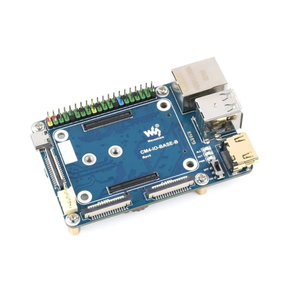 Waveshare CM4-IO-BASE-BOX-B + USB HDMI Adapter for Raspberry Pi Compute ...