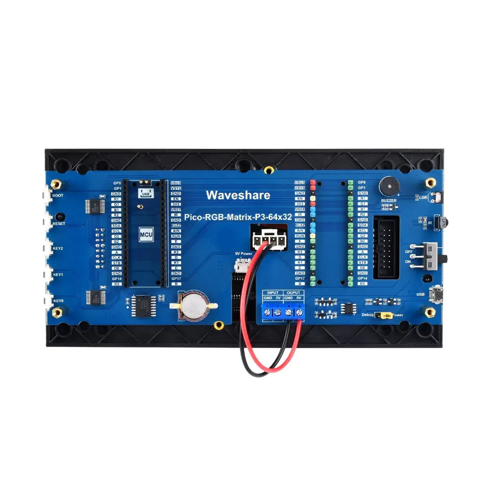 Waveshare RGB Full-Color Digital Clock for Raspberry Pi Pico, 64×32 Grid, Accurate RTC - RobotShop